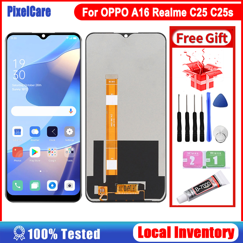 Pixelcare LCD With Frame For OPPO A16 A16s Realme C25 C25s A54s A16 2021 A56s A56 4G Narzo 50A ...