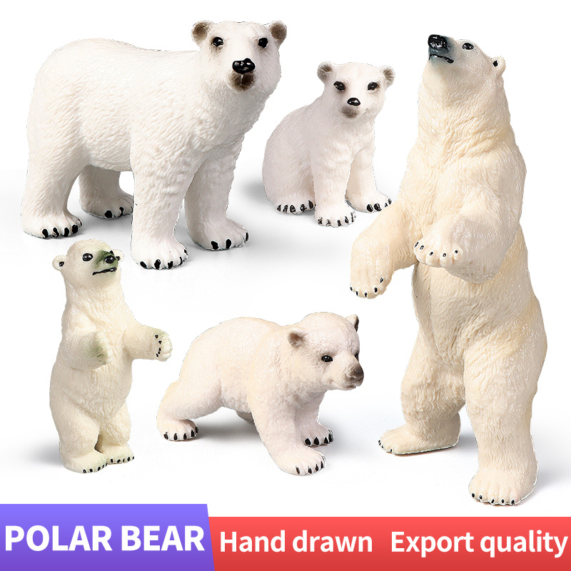 Arctic Sea Animals Solid Simulation Polar Bear Family Action Figures ...