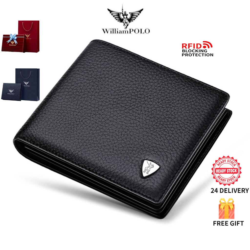 William polo wallet men's wallet leather short wallet can hold driver's ...