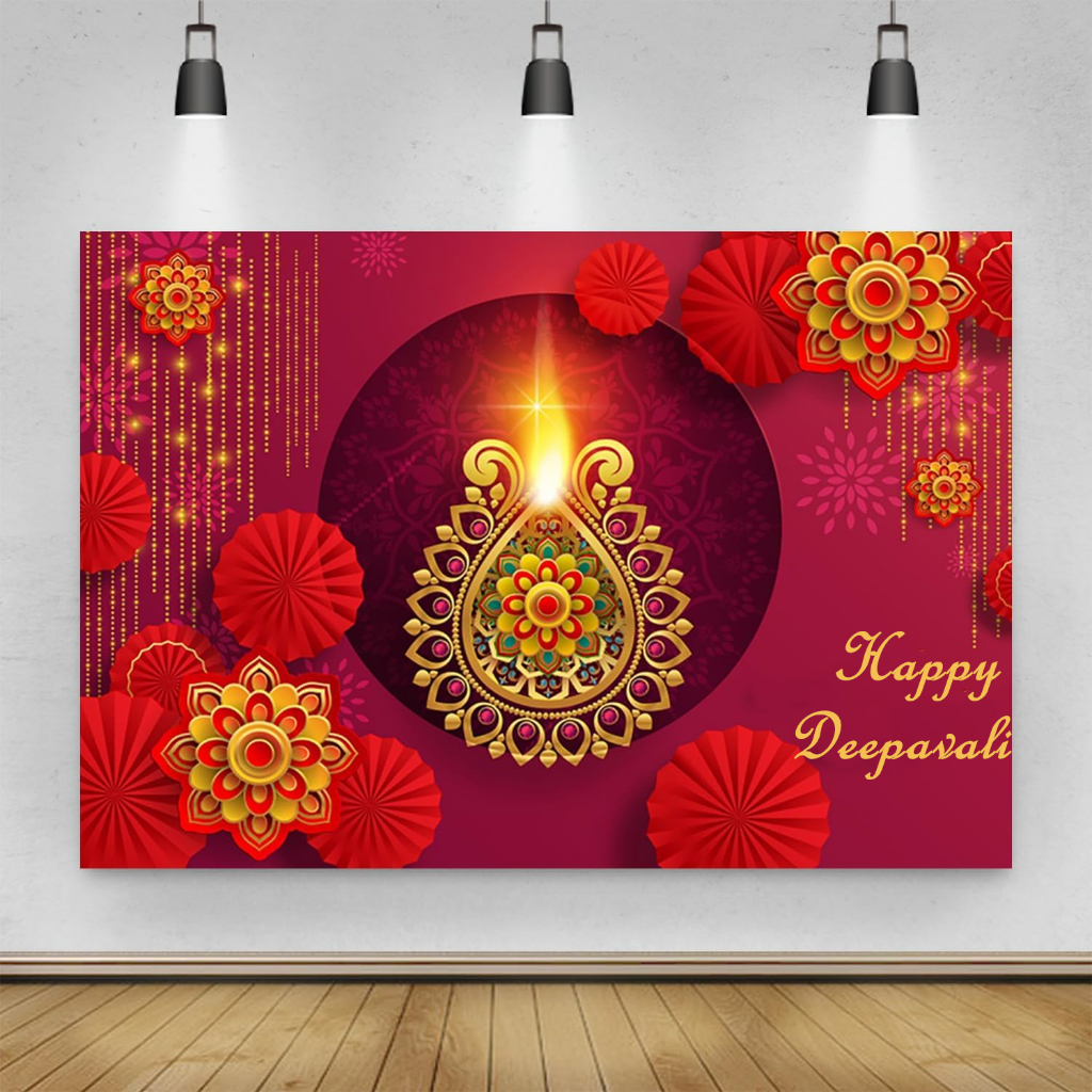 7x5ft Happy Deepavali Photography Backdrop Happy Diwali Theme ...