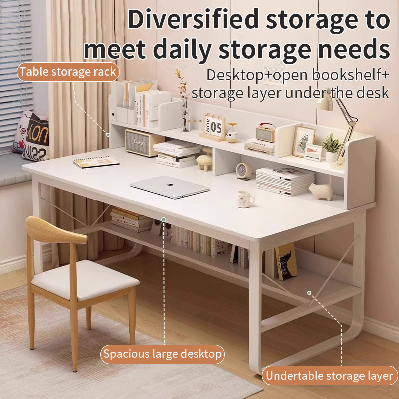 Support COD 】Computer Table office table with Drawer computer table Desk Bookcase study table ...