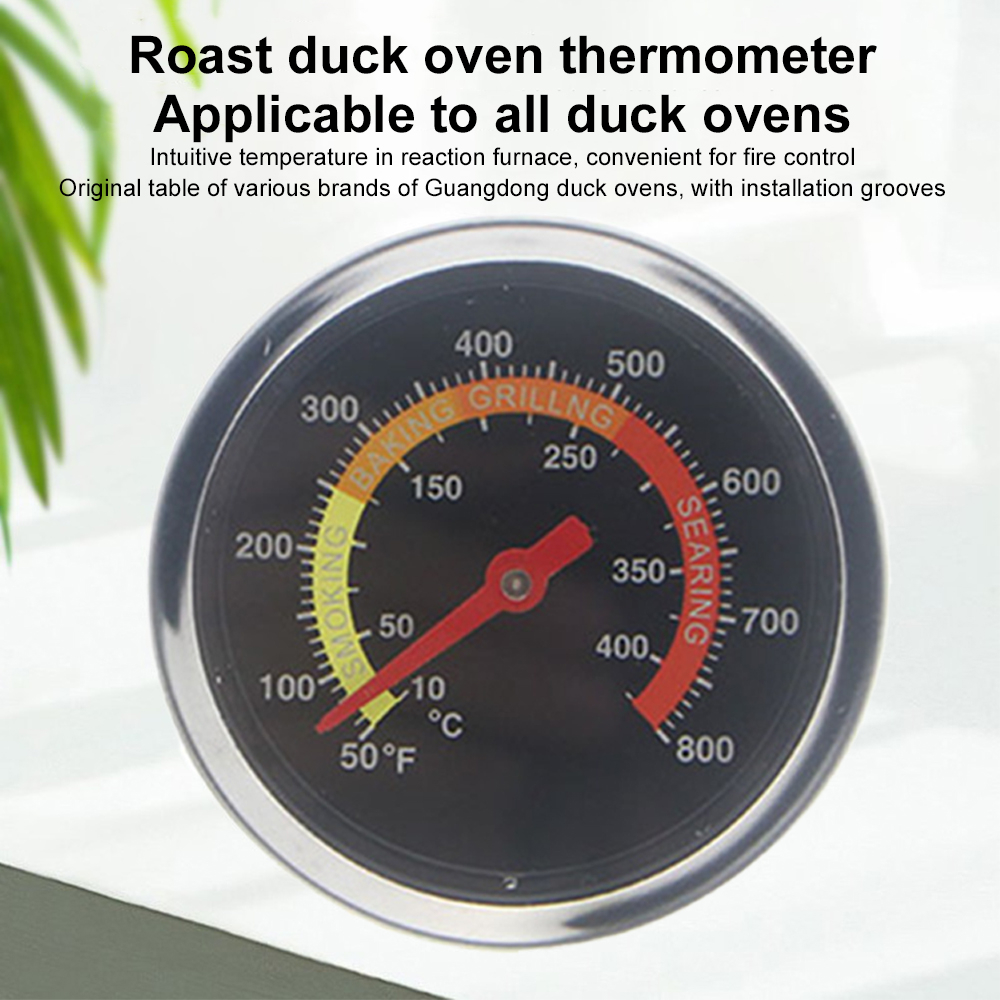 Stainless Steel BBQ Smoker Grill Thermometer Temperature Gauge 50-800 ...