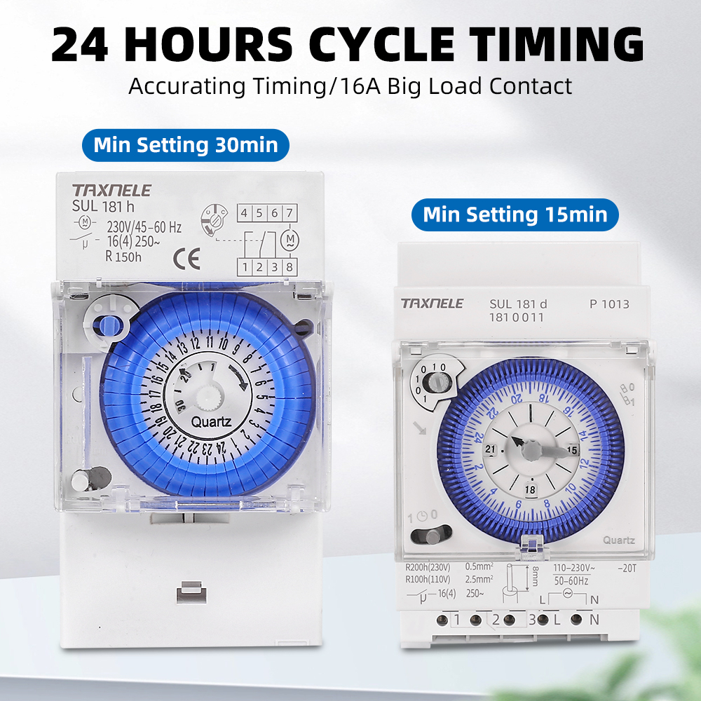 SUL181h SUL181d Mechanical Timer 24 hours Time Switch Relay Electrical Programmable Timer 24 ...