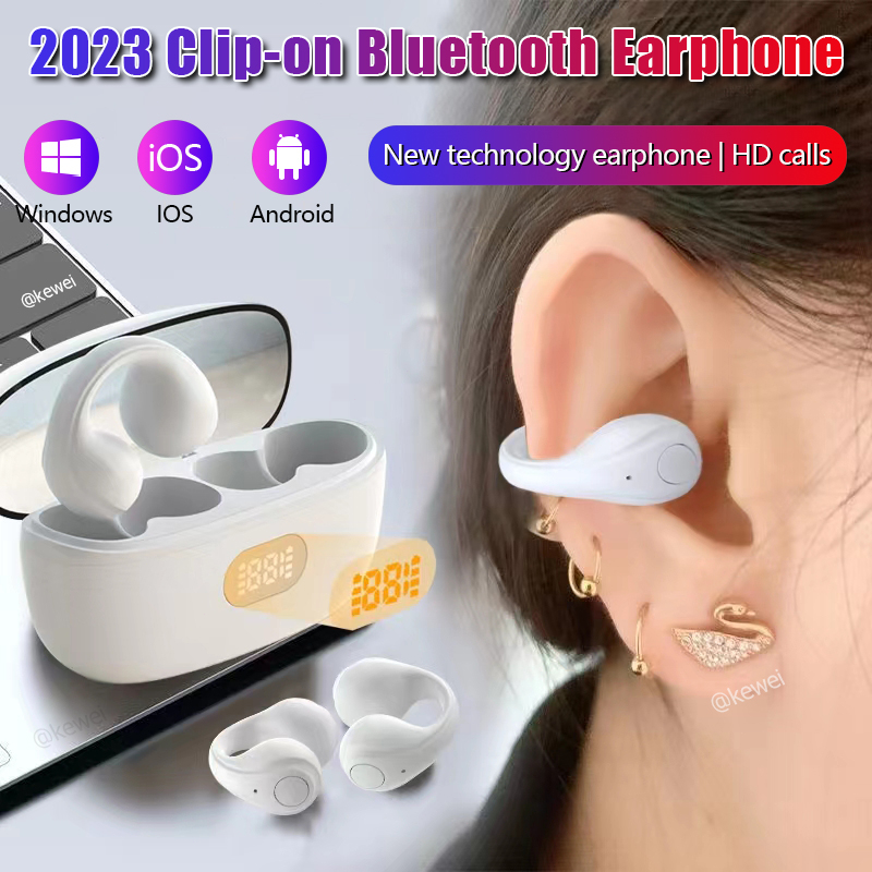 2023 New TWS Earpods Bluetooth Wireless Earbuds Clip-on Earphones With ...