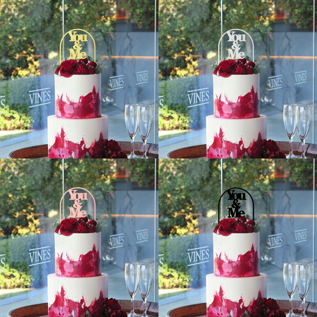 Acrylic Wedding Cake Topper, You & Me Mirror Acrylic Cake Topper ...