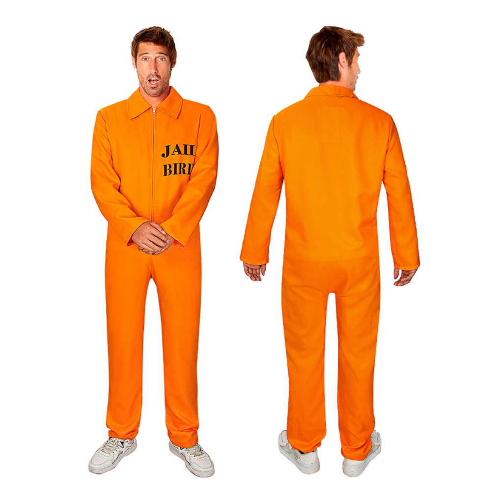 Halloween costume for adult male and female couples Orange inmate ...