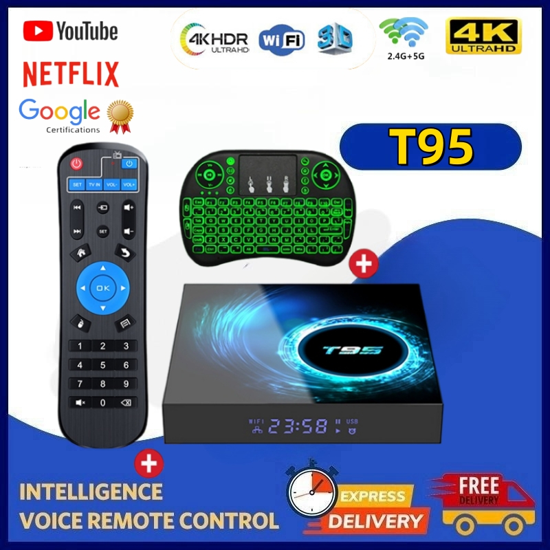 T95 4K HD Android 10 TV Box 2.4/5Gwifi + Bluetooth5.0 4GB+128GB ...