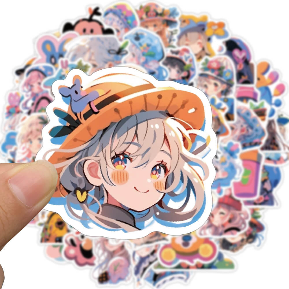[Large stickers]50pcs Japanese Style Cartoon Girl Decorative Sticker ...
