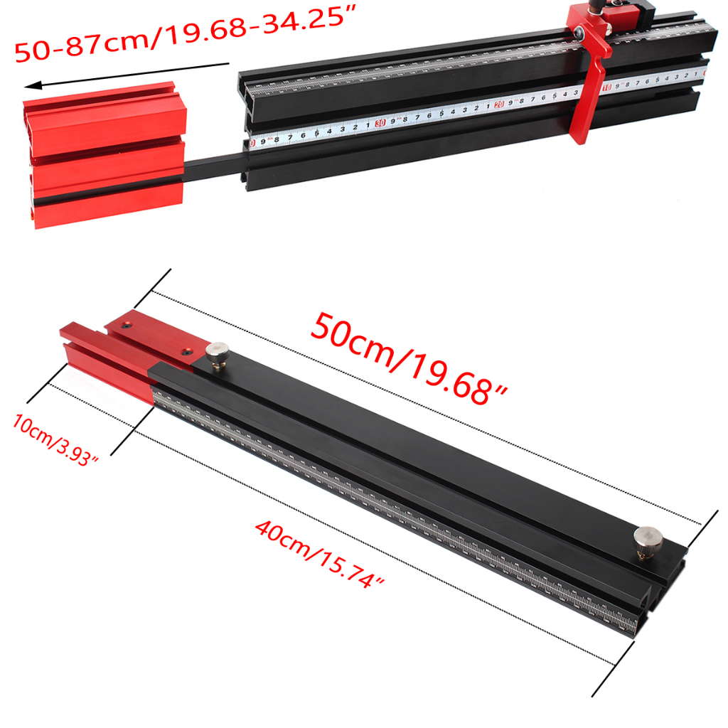 1Pc 75 Type Telescoping Aluminum Profile Router Fence T-Track Table Saw ...