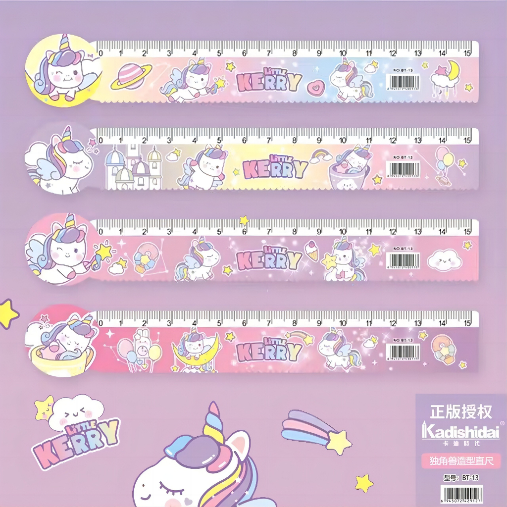 Unicorn Ruler 15cm Ruler Cartoon Cute Shape Wave Line Ruler Student ...