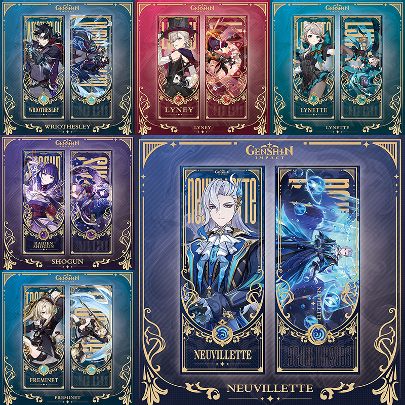 Genshin impact bookmark Neuvillette Nahida laser ticket double-sided ...