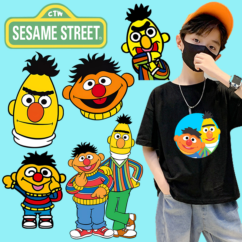 Sesame Street Heat Transfer Sticker Bert Ernie T-shirt DIY Decoration ...