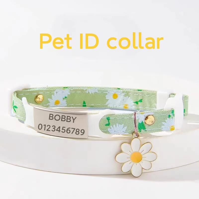 【Free engraving】Cat Tag Cat Collar Pet Dog Collar Dog Tag Adjustable ...