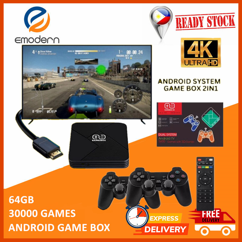 Game Box G5 + Android TV Box 2 in 1 with wireless Controller 4K HD ...