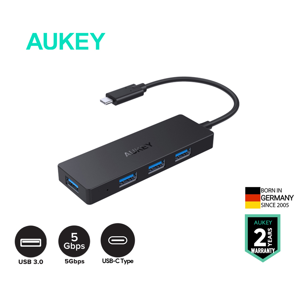 Aukey Cb C64 Usb Hub Type C Unity Slim 4 Port Usb 30 Extensive Compatibility Shopee Philippines 