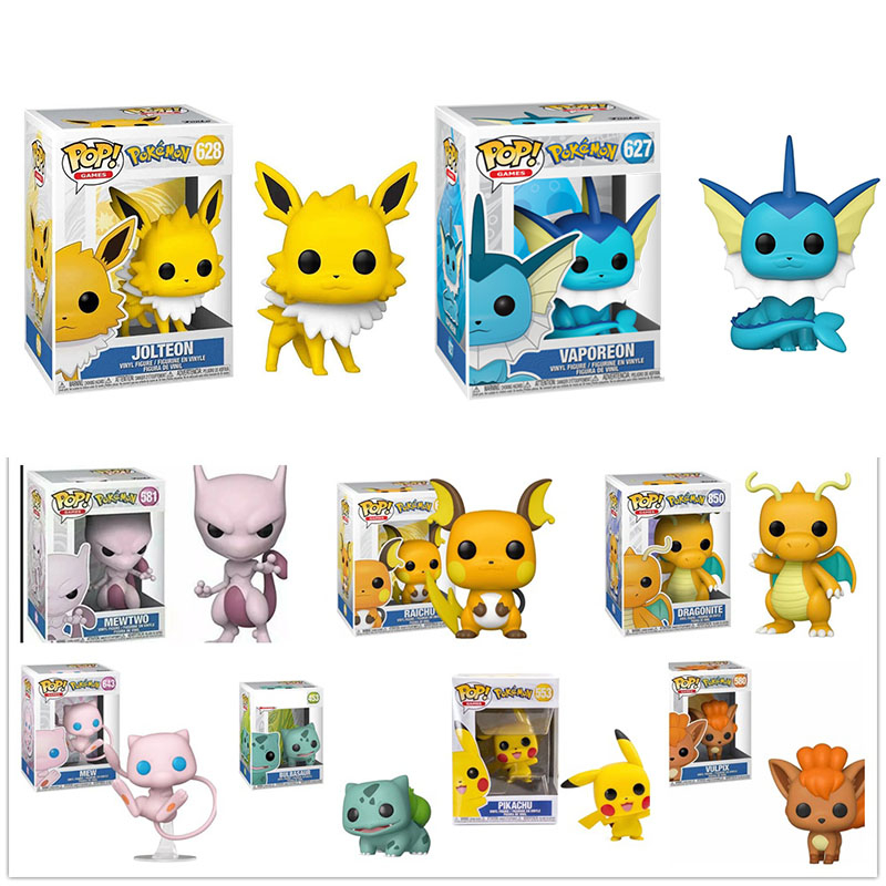 Funko Pop ！Pokemon Bulbasaur Squirtle Pikachu Raichu Eevee Mewtwo ...