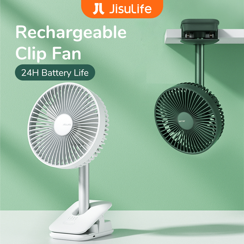 Jisulife Clip Fan Rechargeable Portable Desk Electric Fan | Shopee ...