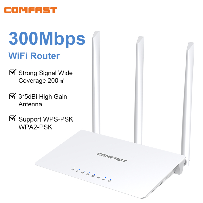 Comfast 300Mbps Wireless WiFi Router,3*3dbi High Gain antennas through the wall Omni-Directional ...