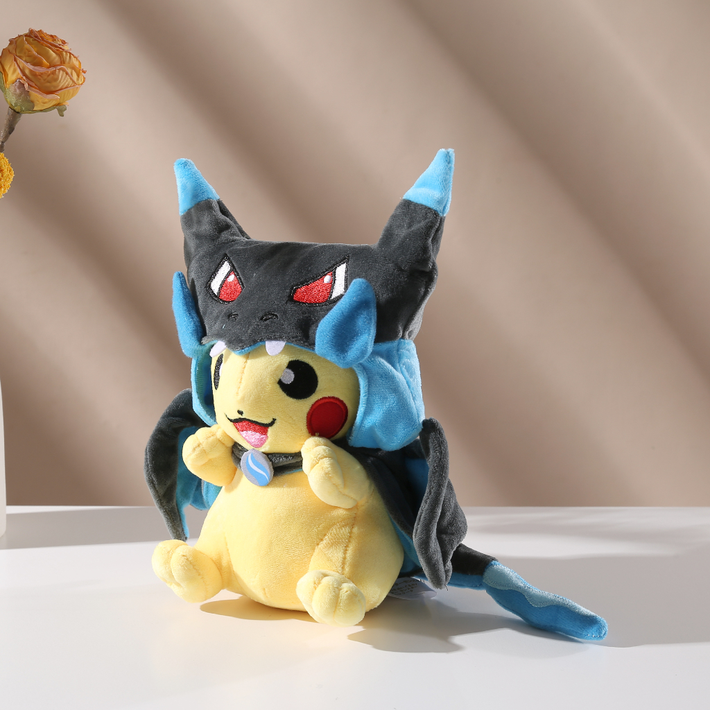 Emmm- Little Kids Plush Toys, Open/Closed Mouth Fire Dragon Pikachu ...