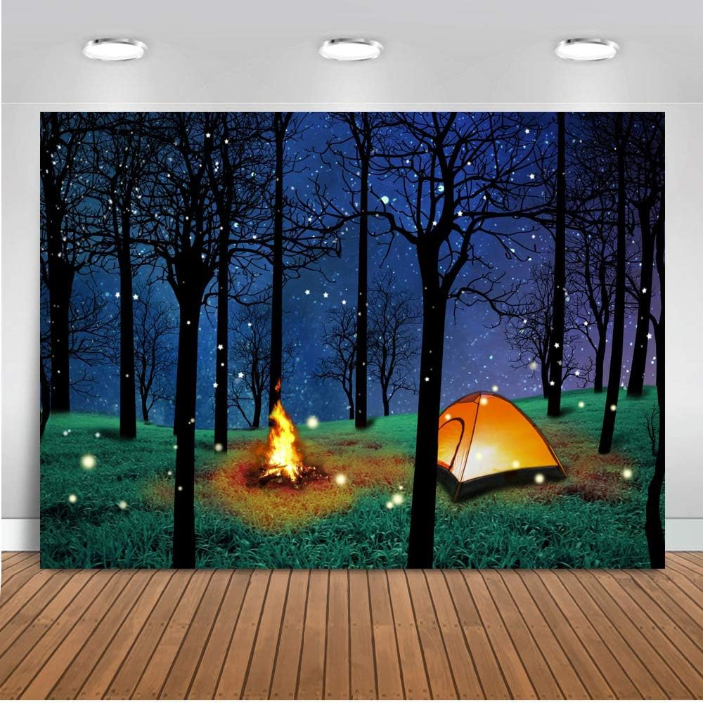 Enchanted Forest Camping Photography Backdrop Forest Night Scene ...