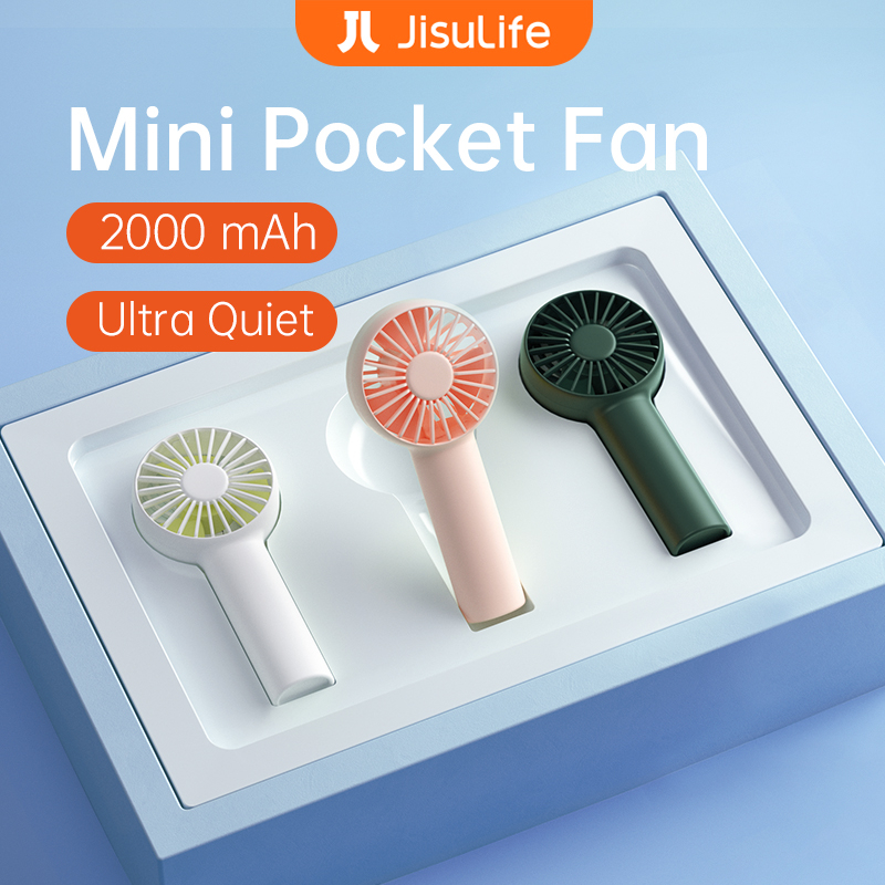 Jisulife Mini Fan Portable Rechargeable 3 Speed Strong Wind Handheld ...