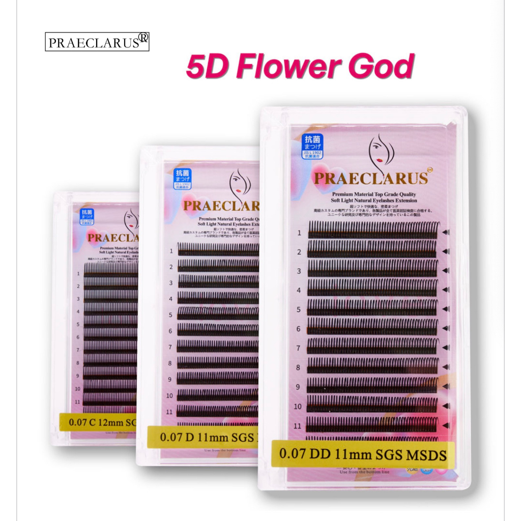 Praeclarus Wet Look Eyelashes 5D Flora Eyelash Thickness 0.07mm Wet ...