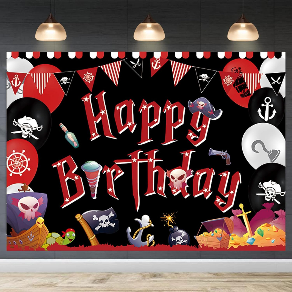 Pirate Backdrop Pirate Party Decorations Pirate Birthday Party Banner ...