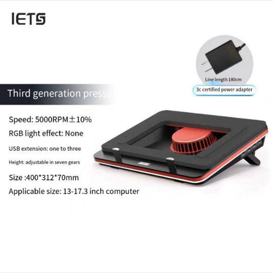 Original IETS GT500 Powerful Turbo-Fan RGB Laptop Cooling Pad gaming ...