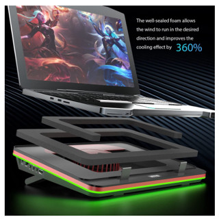 Original IETS GT500 Powerful Turbo-Fan RGB Laptop Cooling Pad gaming ...
