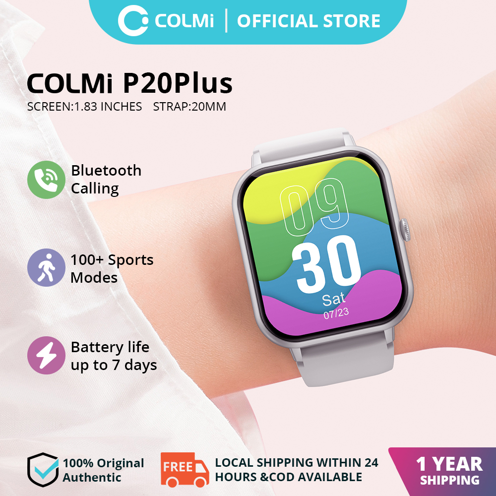 COLMI P20 PLUS Smart Watch Bluetooth Calling 1.83 Inches 230mAh Battery ...