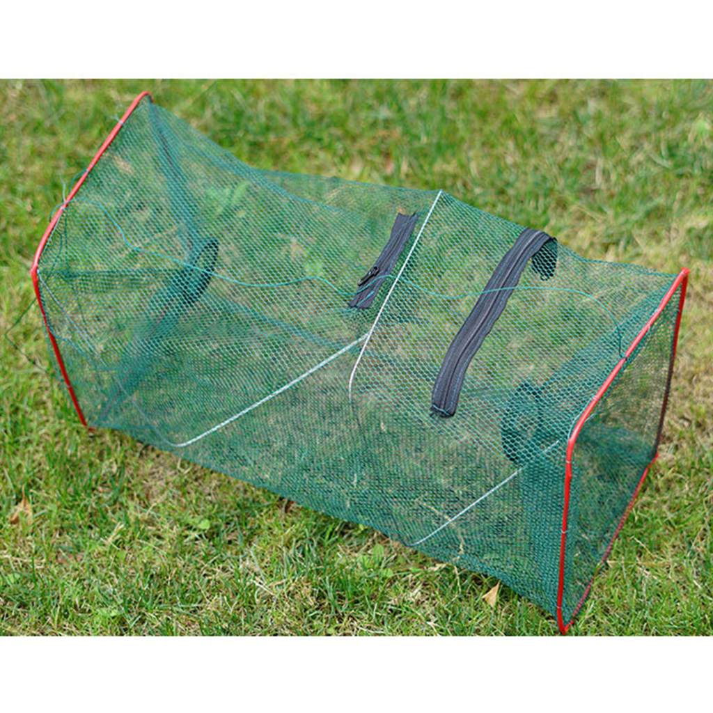 Shrimp Trap Nylon Portable Folded Collapsible Outdoor Crab Net Fishing ...