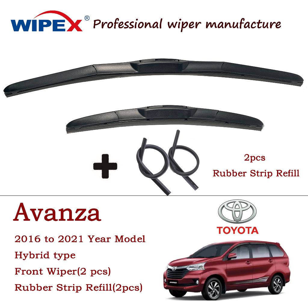 (2016 to 2021 Year) Toyota AVANZA front Wiper Blade Set (Front Wiper ...