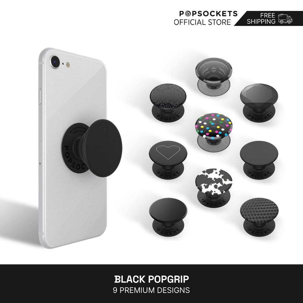 PopSockets Black PopGrip - The Premium Phone Grip | Shopee Philippines