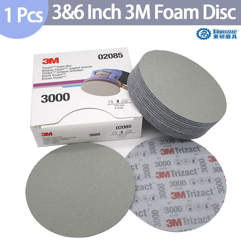 3&6 Inch 3M Trizact Foam Disc Sponge Sandpaper Self adhesive Back 3000 ...