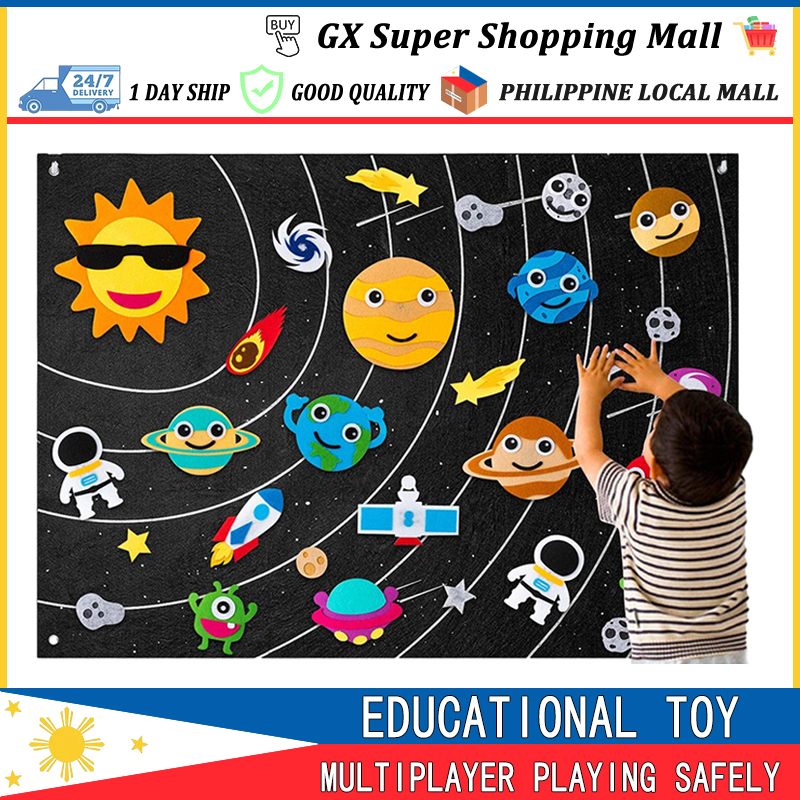 Outer Space Felt Montessori Board Baby Busy Learning Story Book Solar ...