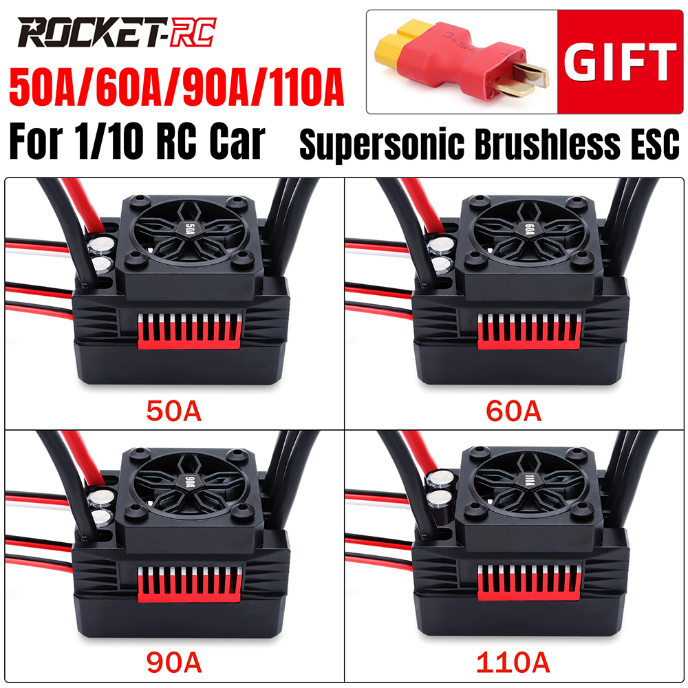 RC Brushless Esc Surpass Hobby Rocket-RC V2 Supersonic 50A 60A 90A 110A ESC Waterproof Brushless ...