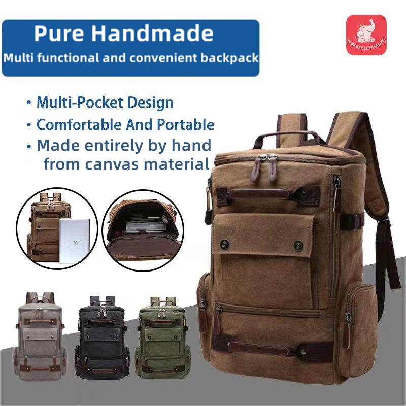 New Korean 50-65L large-capacity laptop backpack thickened canvas ...