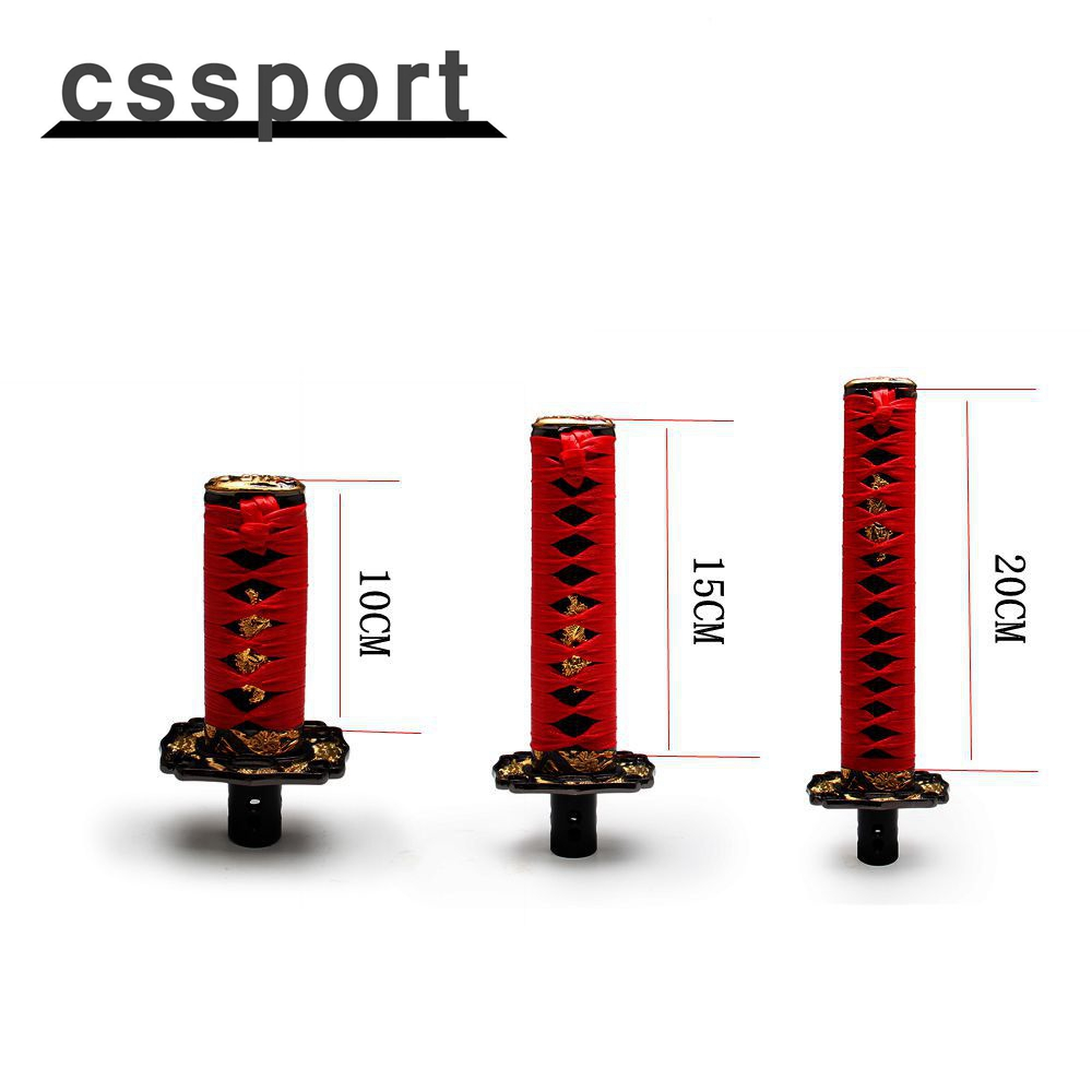 Universal JDM Samurai Sword Shift Knob Katana Knife Square Leather Gear ...