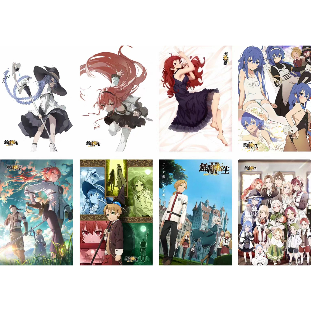 8pcs/set Mushoku Tensei: Jobless Reincarnation Rudeus Greyrat Anime A3 ...