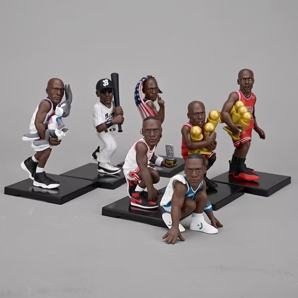 7PCS NBA Basketball Stars Air Jordan 7 Jordan Figures Legendary Journey Set Q-Version ...