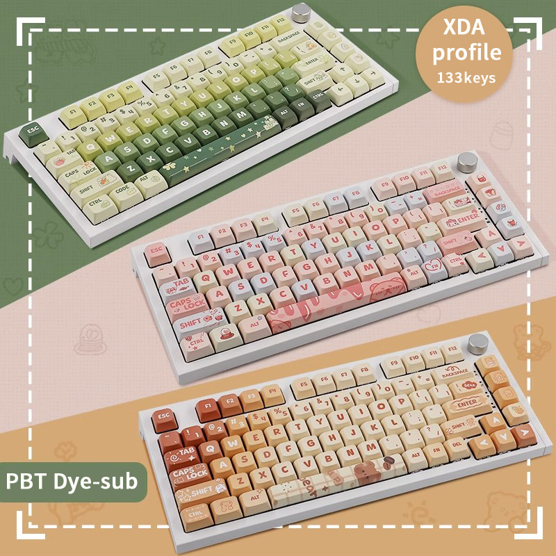 Cute Cream Strawberry keycaps XDA profile Dye-Sublimation PBT keycap ...