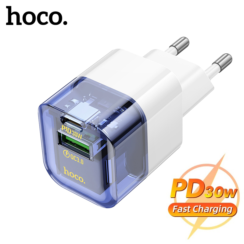 HOCO C131A Dual Port PD30W QC3.0 Fast Charger EU Phone Plug Compatbile ...