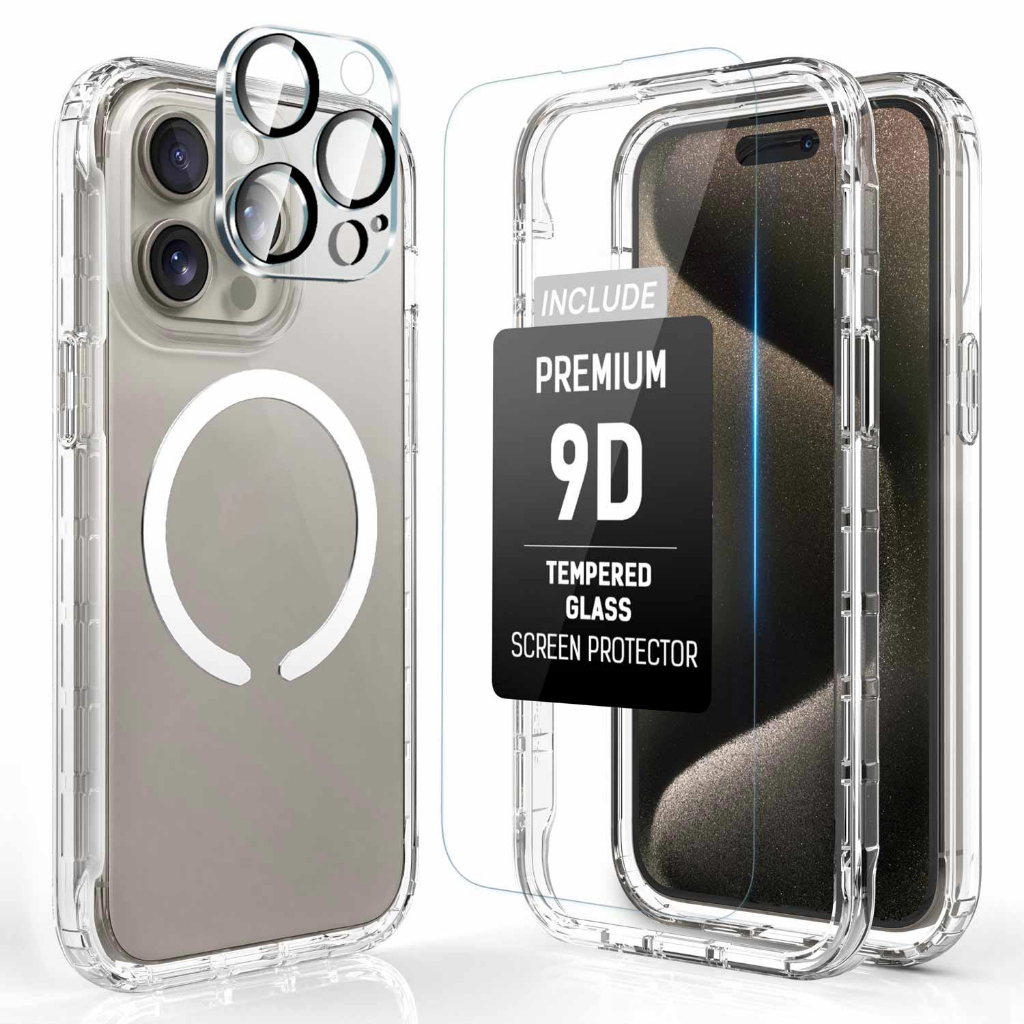 For iPhone 16 15 14 13 12 Pro Max Plus Shockproof Magnetic Full Body ...