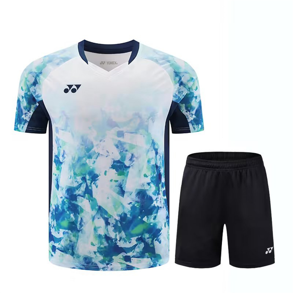 2023 New Yonex Badminton Competition Suit Set Men's and Women's Short Sleeve Quick Drying ...