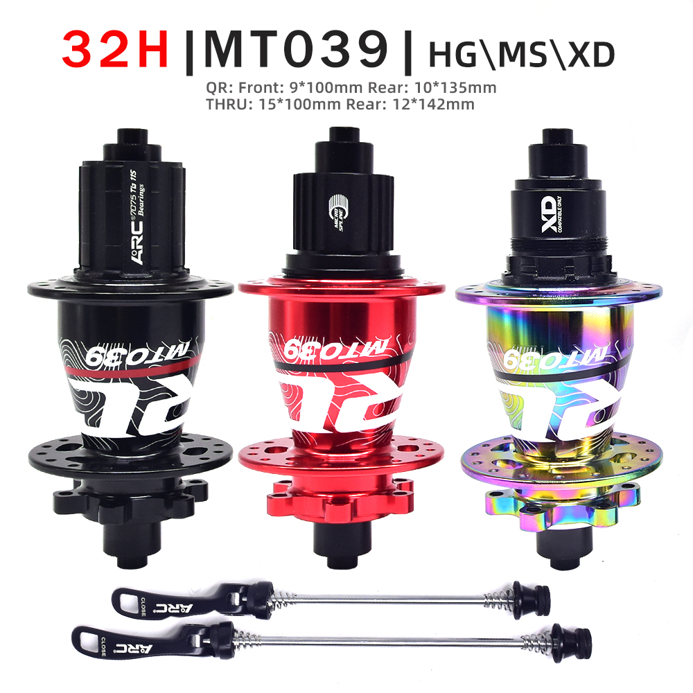 ARC MT039 6 Pawls 32Holes MTB Hubs 8-12 Speed Front and Rear Hub Set ...