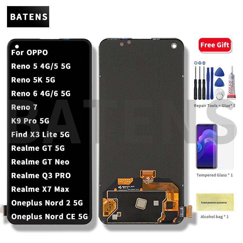 BATENS LCD For Oppo Reno 5 4G/Reno 5 5G/Reno 5K 5G/Reno 6 4G/Reno 6 5G/Reno 7 4G/K9 Pro 5G/Find ...