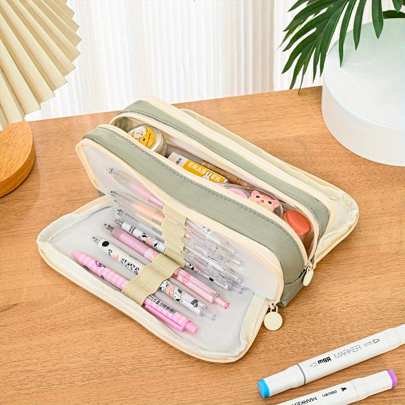 Multi-Compartments Student Pencil Case Pouch Large Capacity Pen Pencil ...