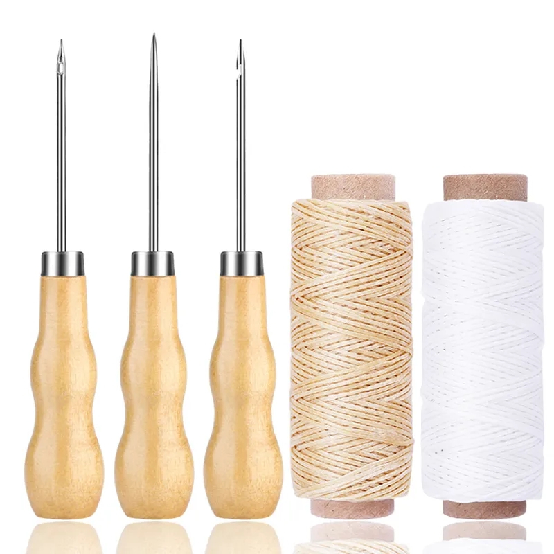 New Leather Sewing Kit Awl Hand Stitching Waxed Thread Hand Sewing DIY ...