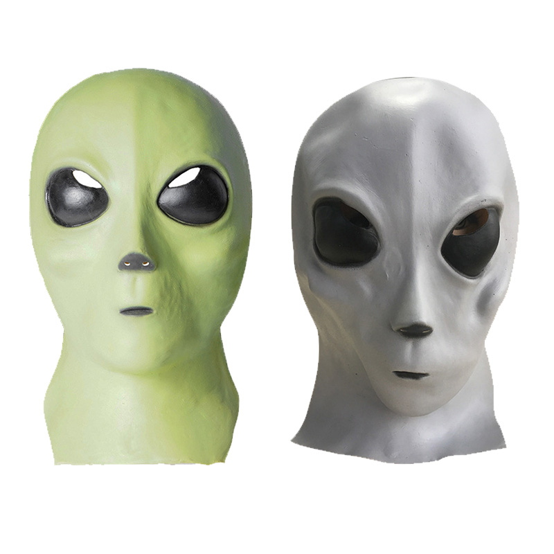 Green and Grey Alien Head Mask Adult Cosplay Accessories for Parties ...