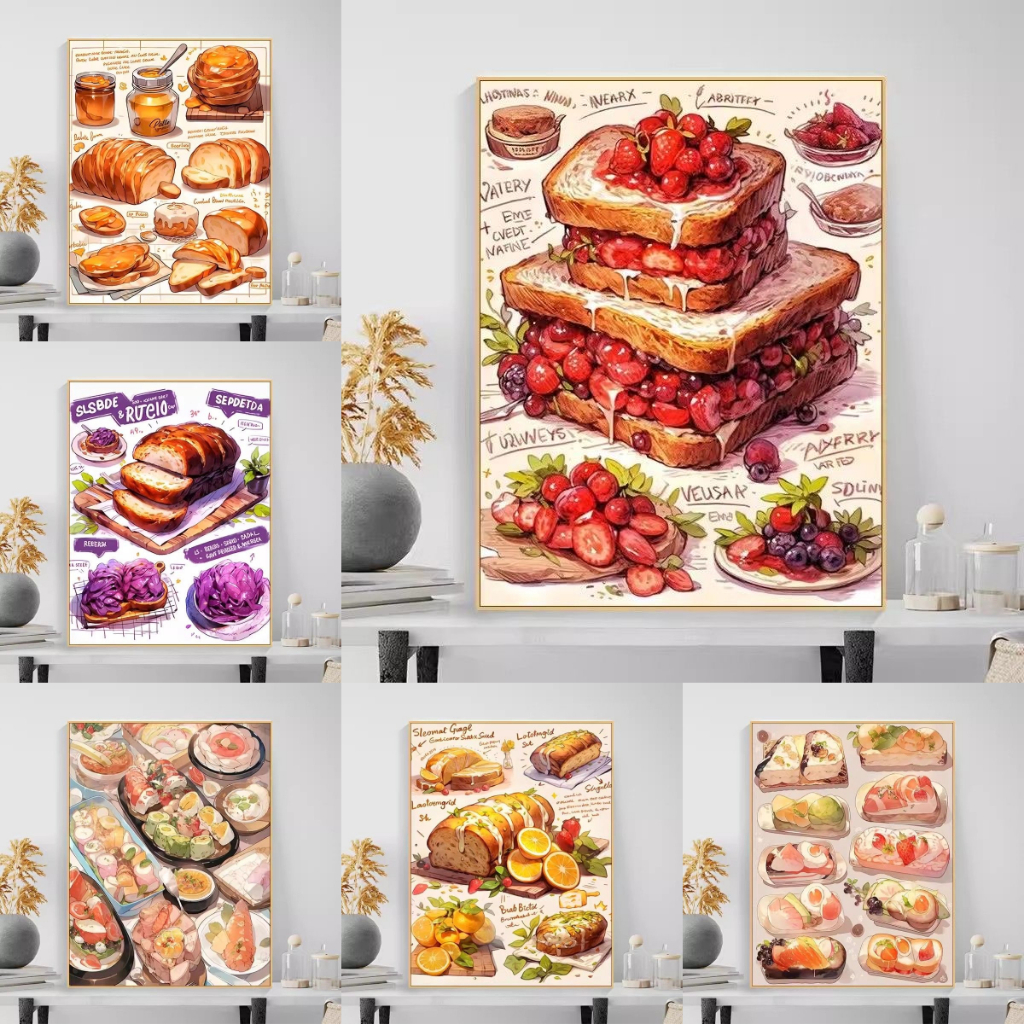 DROFE paint by numbers gourmet pattern painting by numbers diy painting ...